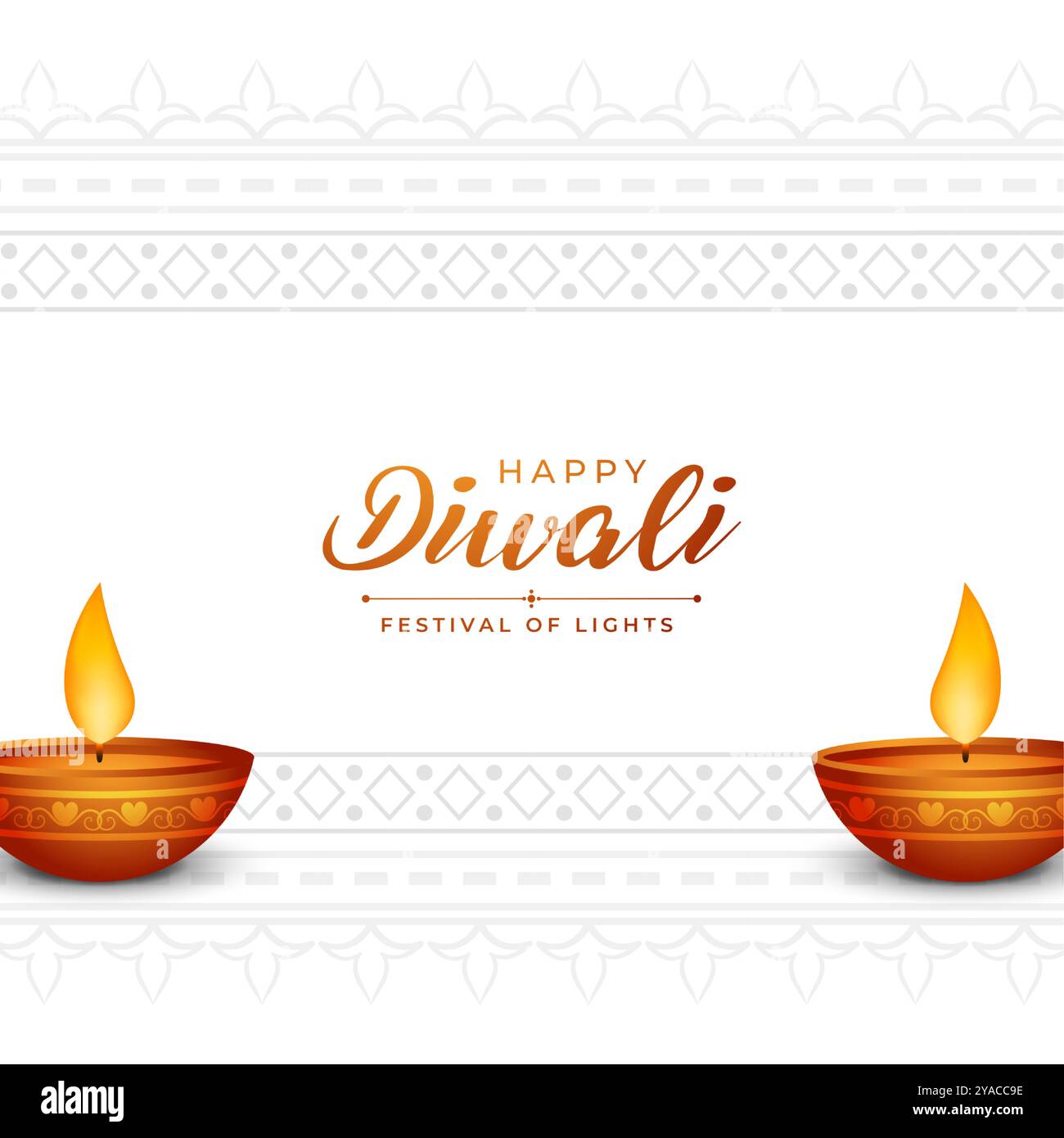 minimal happy diwali occasion background with glowing diya Stock Vector ...