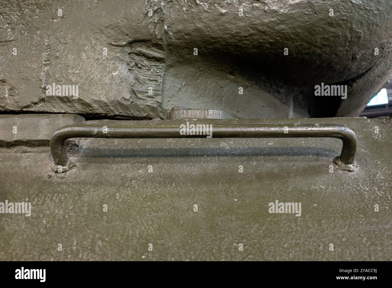 Grab handles on the side of a Soviet WW2 T34-85 tanks, for troops to ...