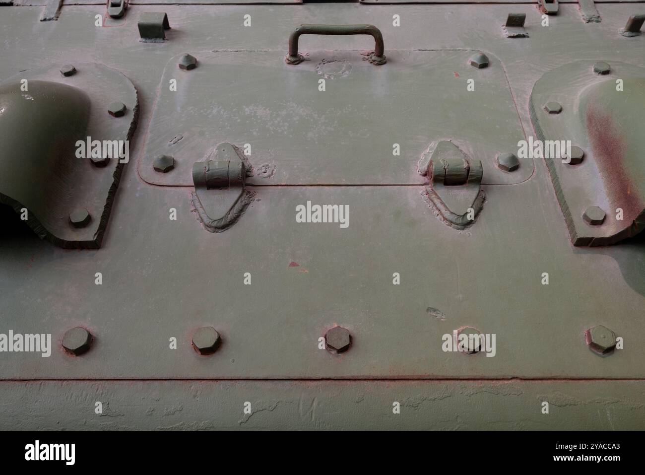 Rear of a WW2 Soviet T34-76 tank showing the engine access cover ...