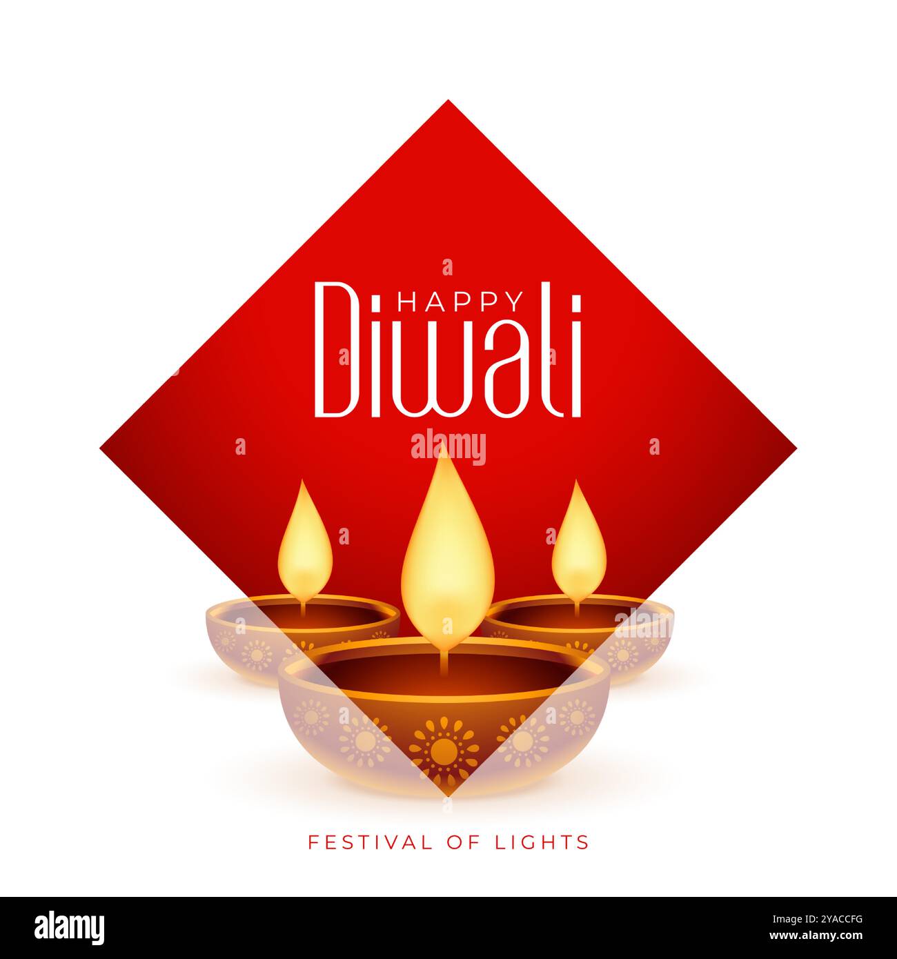 happy diwali occasion background with burning diya Stock Vector Image ...
