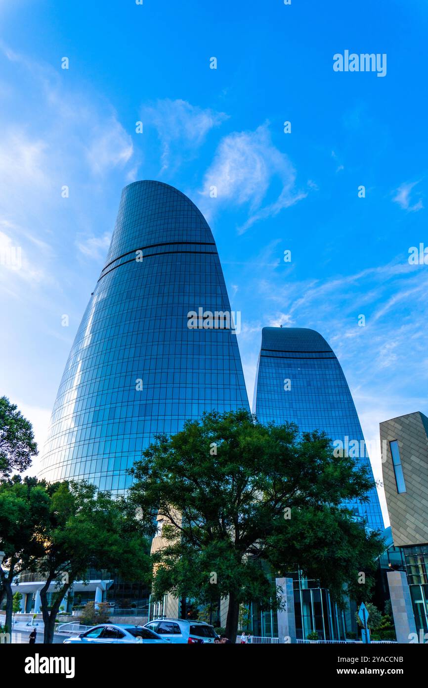 Flame Towers as a Modern Architecture Sample Stock Photo - Alamy