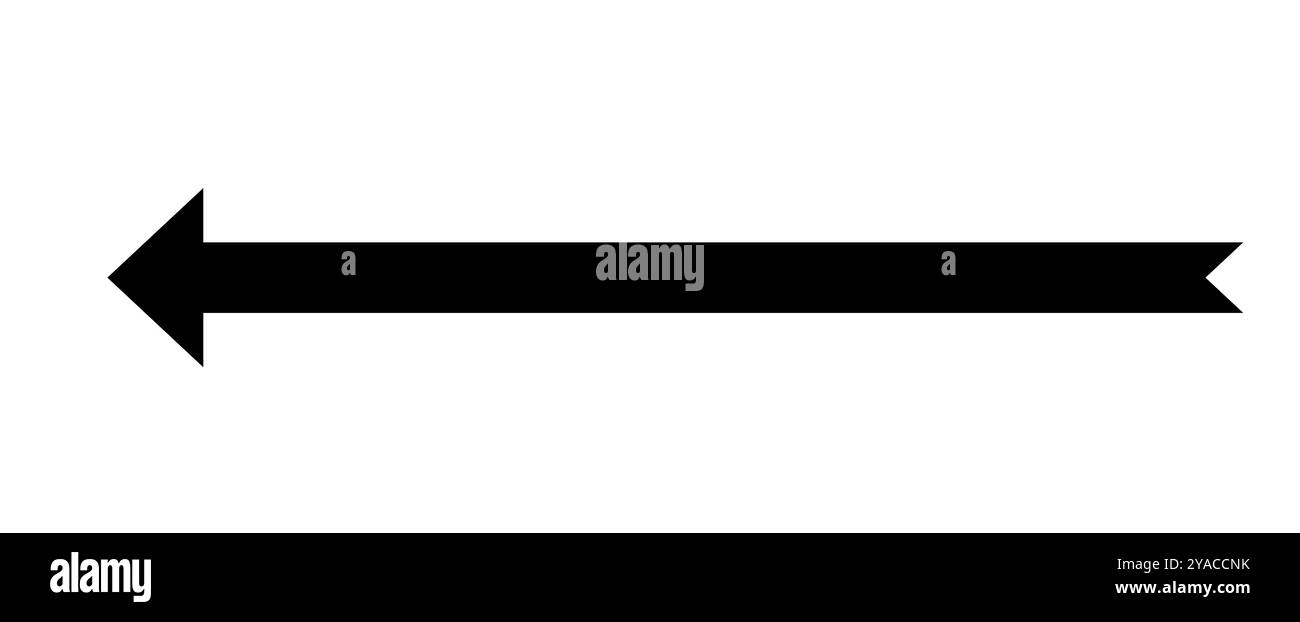 Straight Long Arrow. Horizontal pointer to the left. Navigation element ...