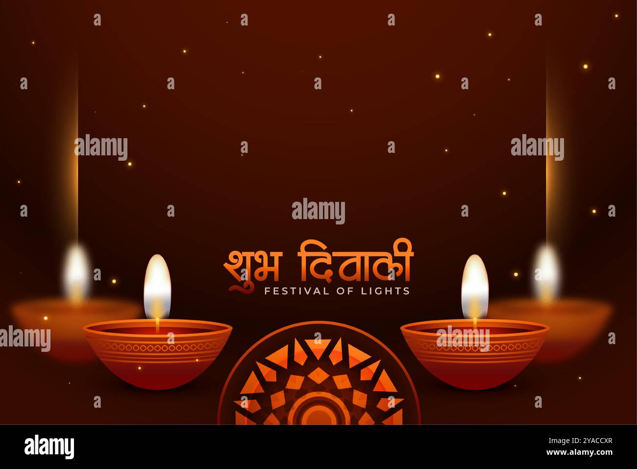 nice shubh deepavali festival background with burning diya Stock Vector ...