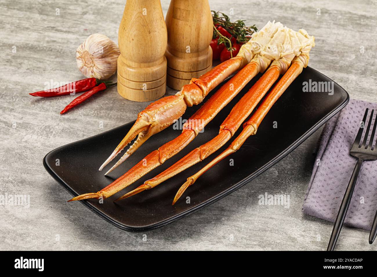 Delicous luxury boiled crab claw legs Stock Photo - Alamy