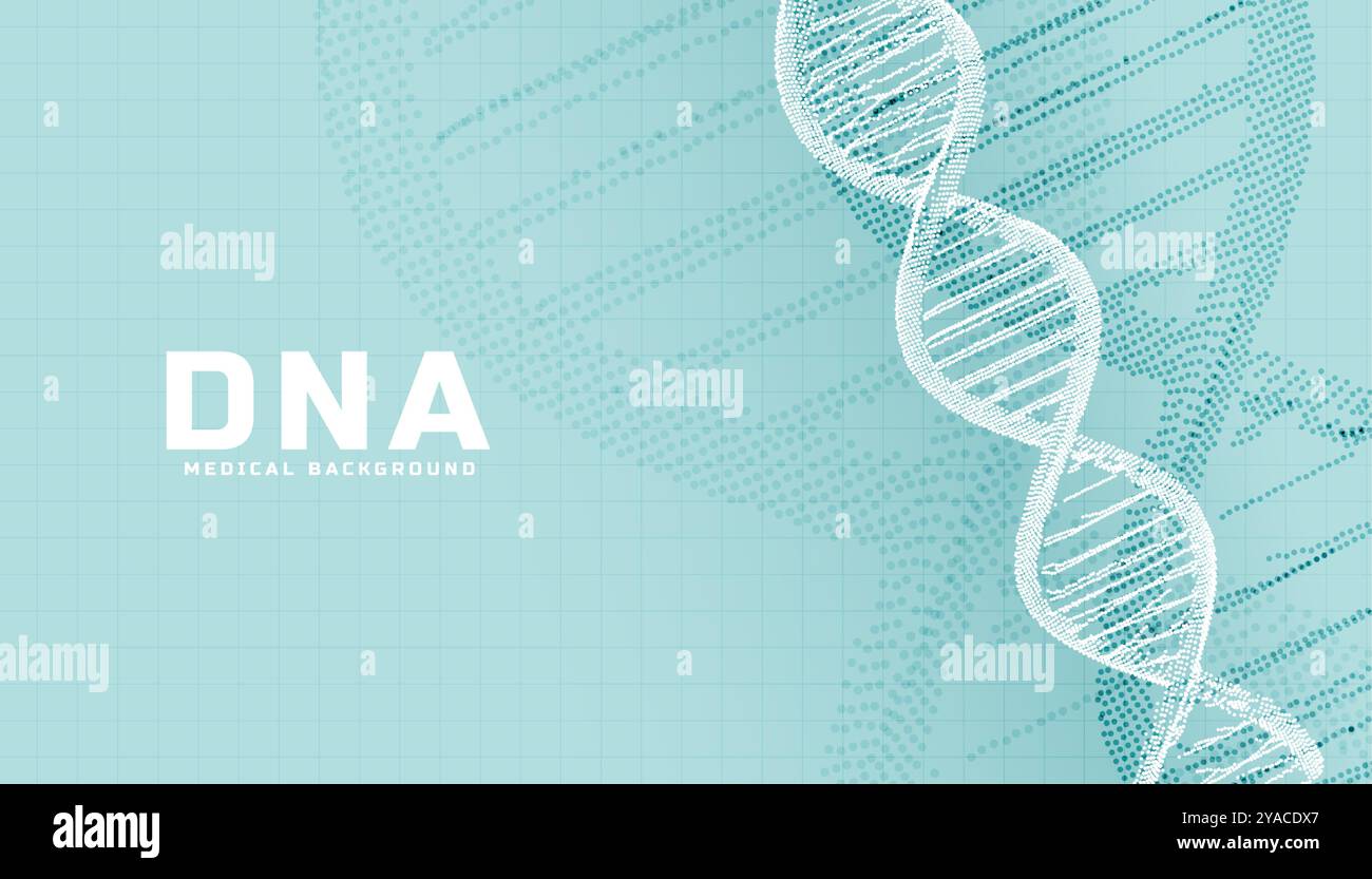 DNA structure biotechnology medical banner for genetic research vector ...