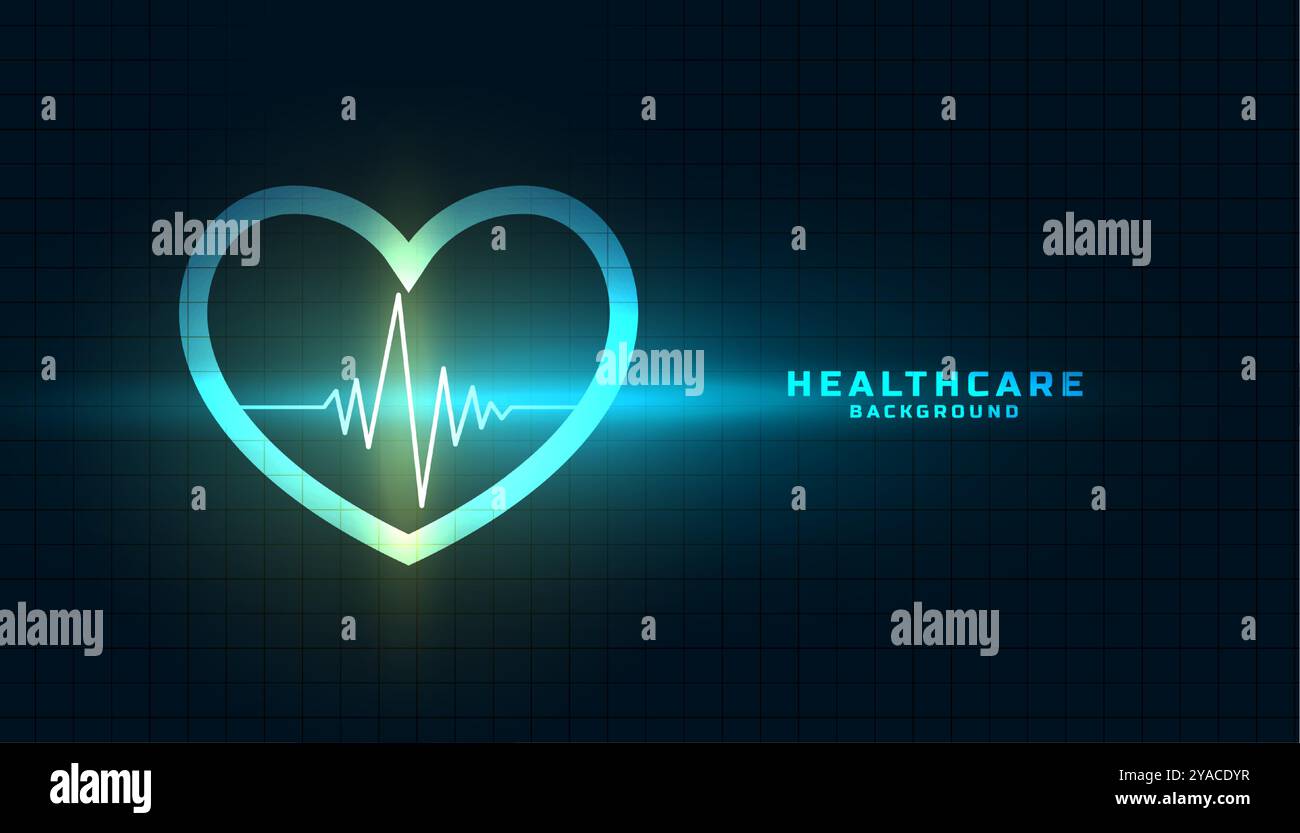 digital health care medical background with heat beat line graph vector ...