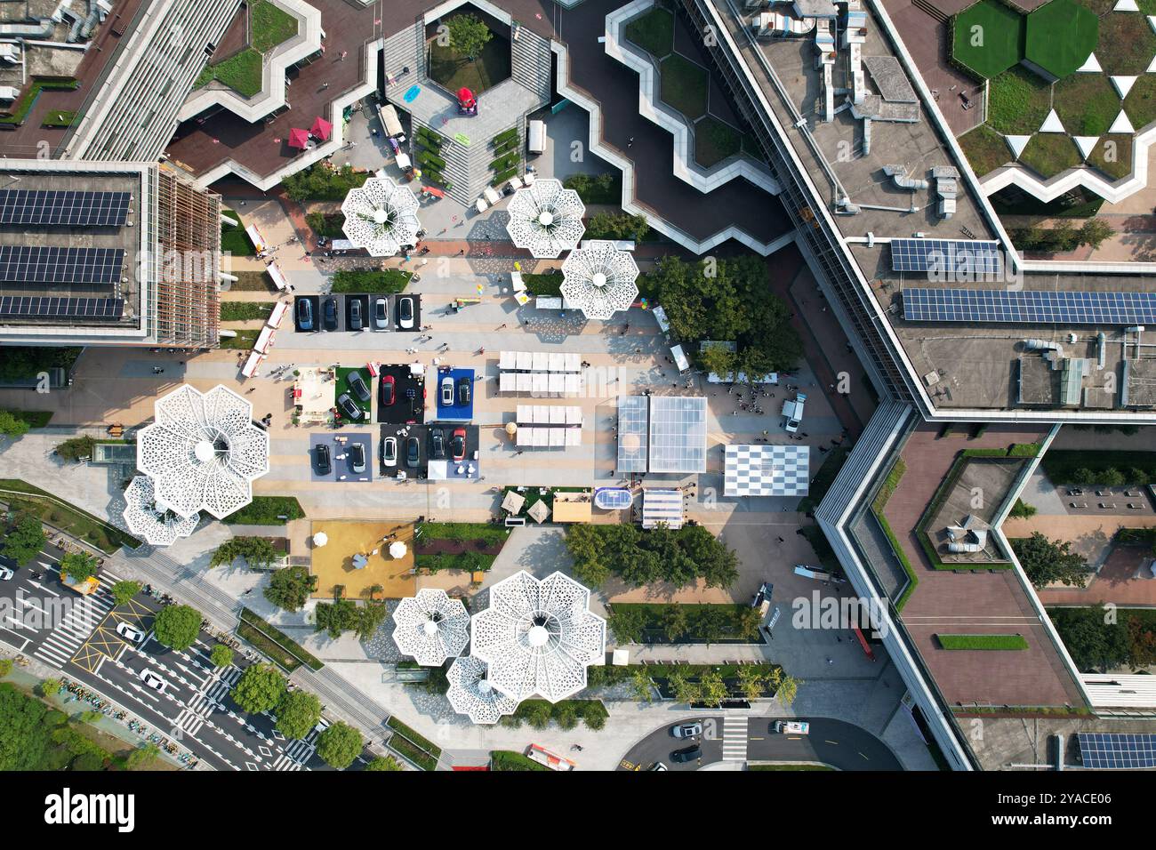 HANGZHOU, CHINA - OCTOBER 13, 2024 - An aerial view of the Alibaba ...