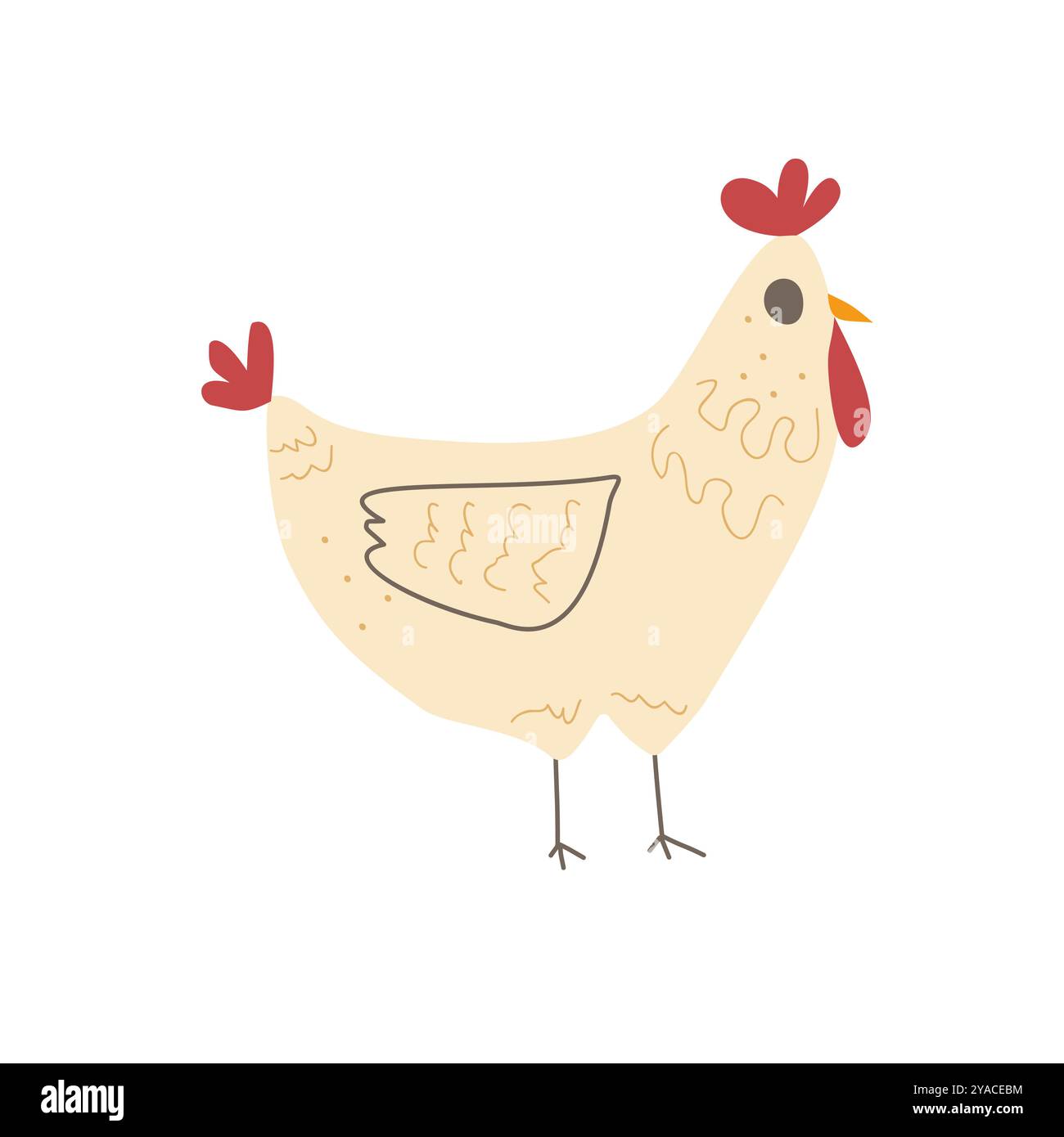 Chicken isolated on white background. Poultry hen character. Vector ...