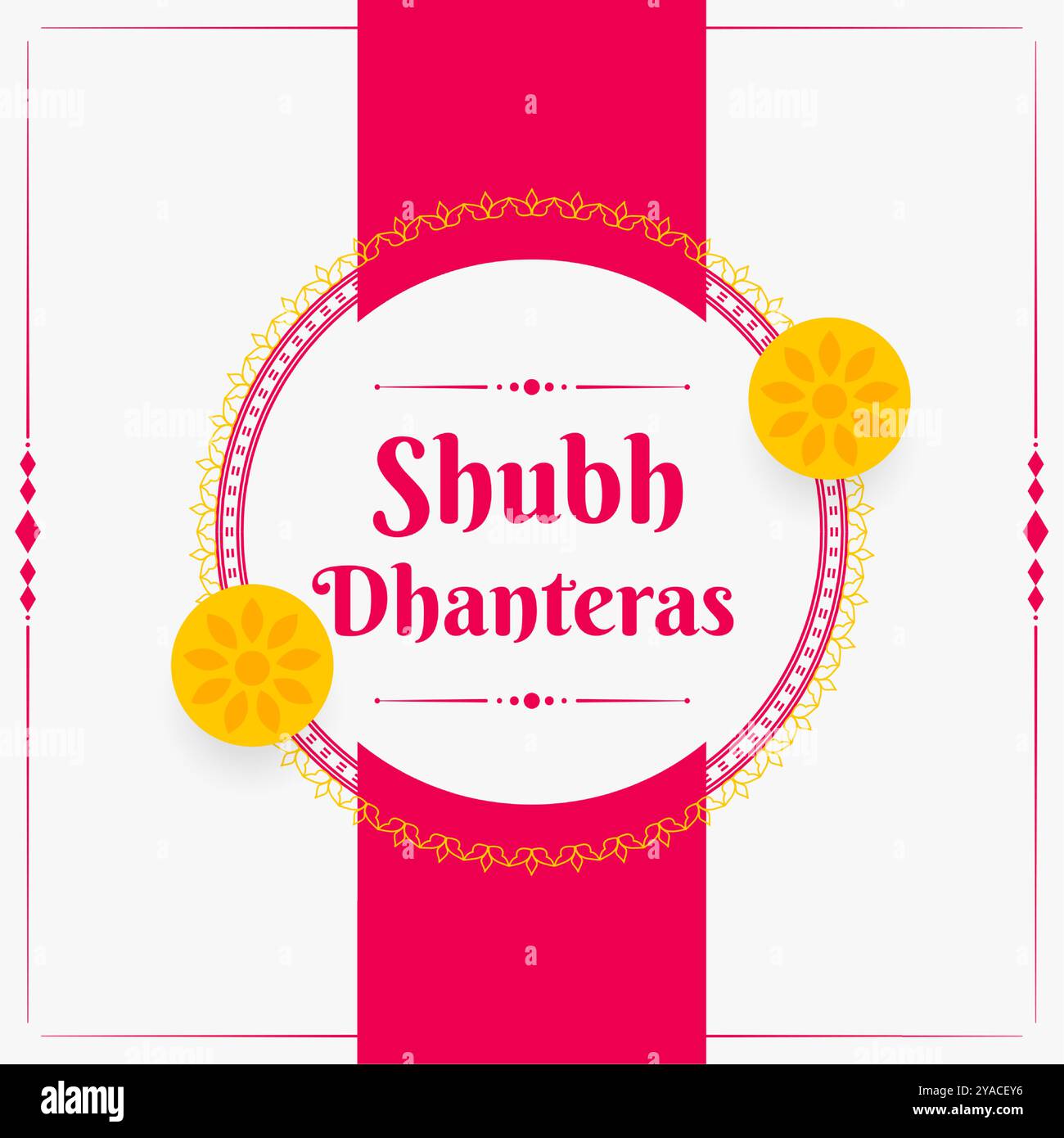 hindu religious shubh dhanteras festival card with marigold flower ...