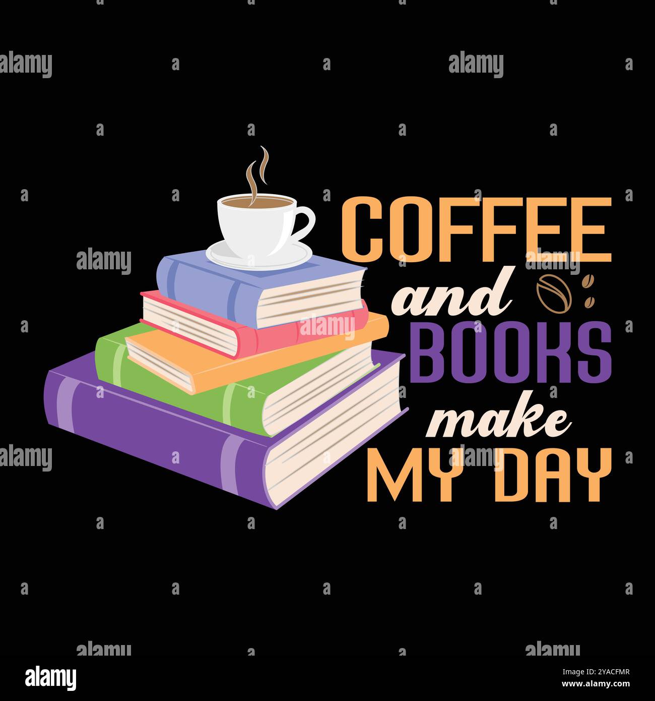 Books and coffee Stock Vector Images - Alamy