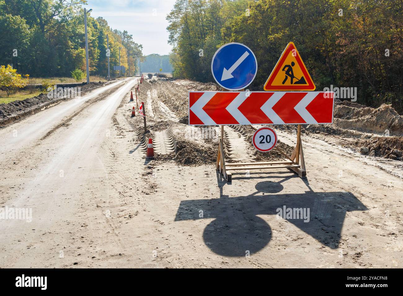 Danger construction sign slow sign hi-res stock photography and images ...