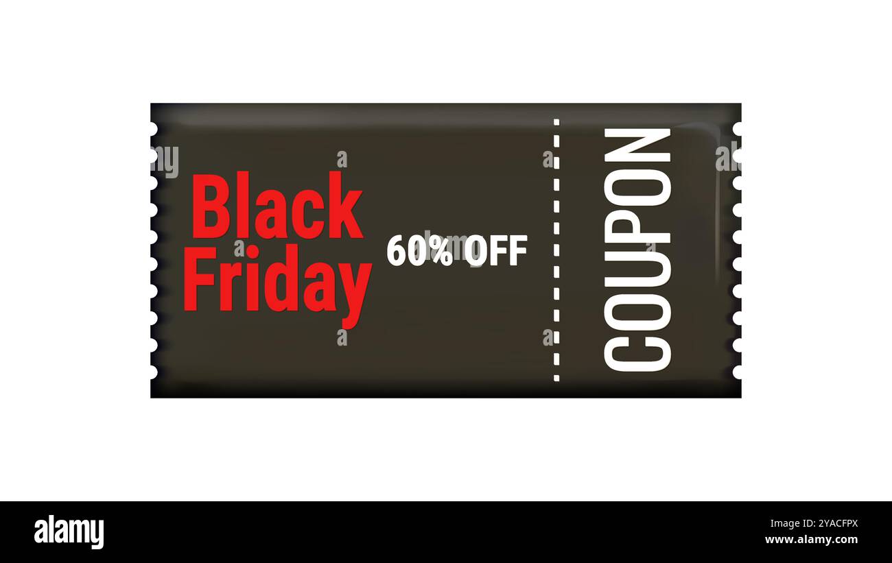 Black Friday Discount Coupons voucher in 3d. Special offer. Online ...