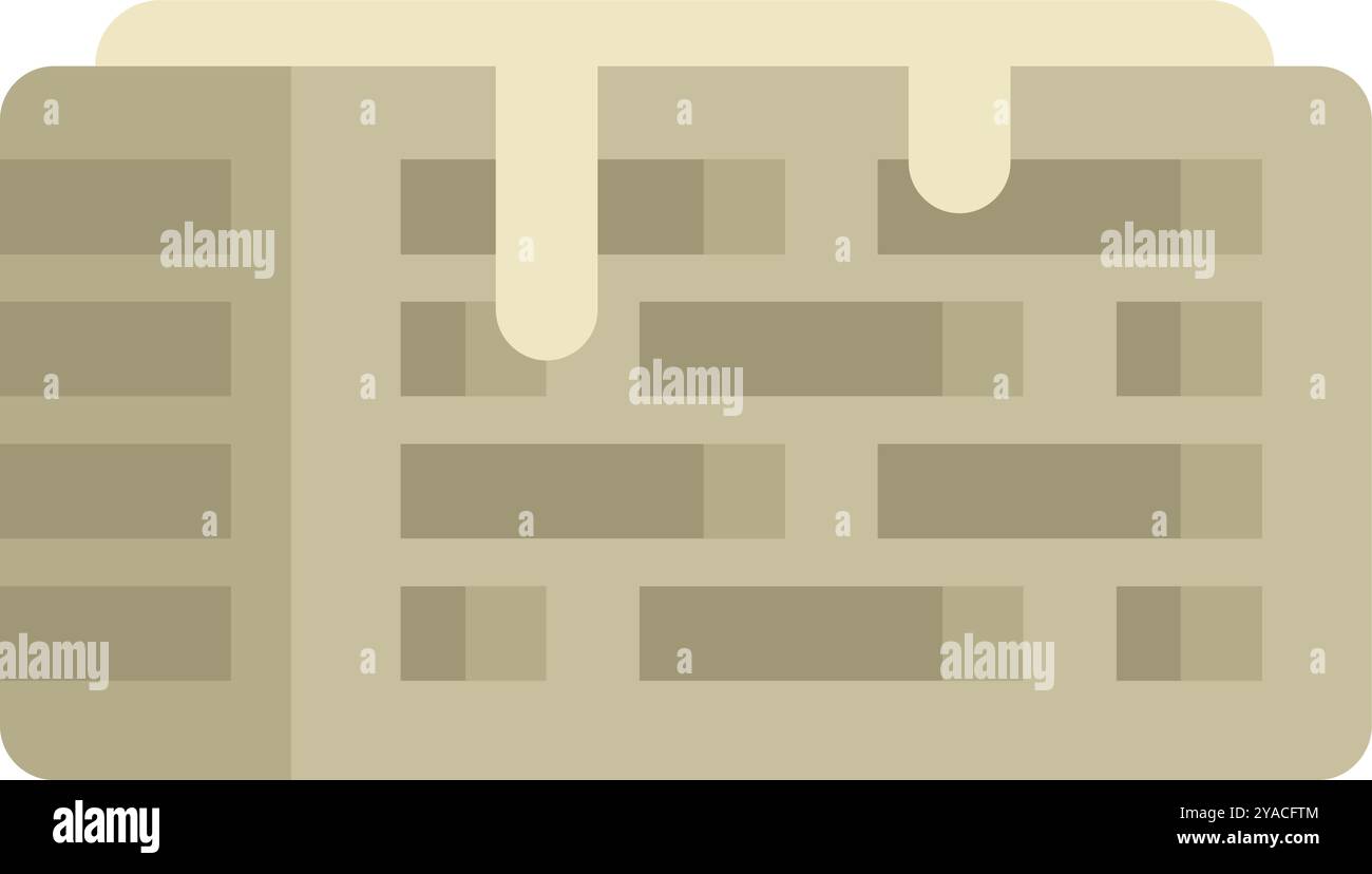 Simple vector icon of a brick wall being built with mortar filling the ...