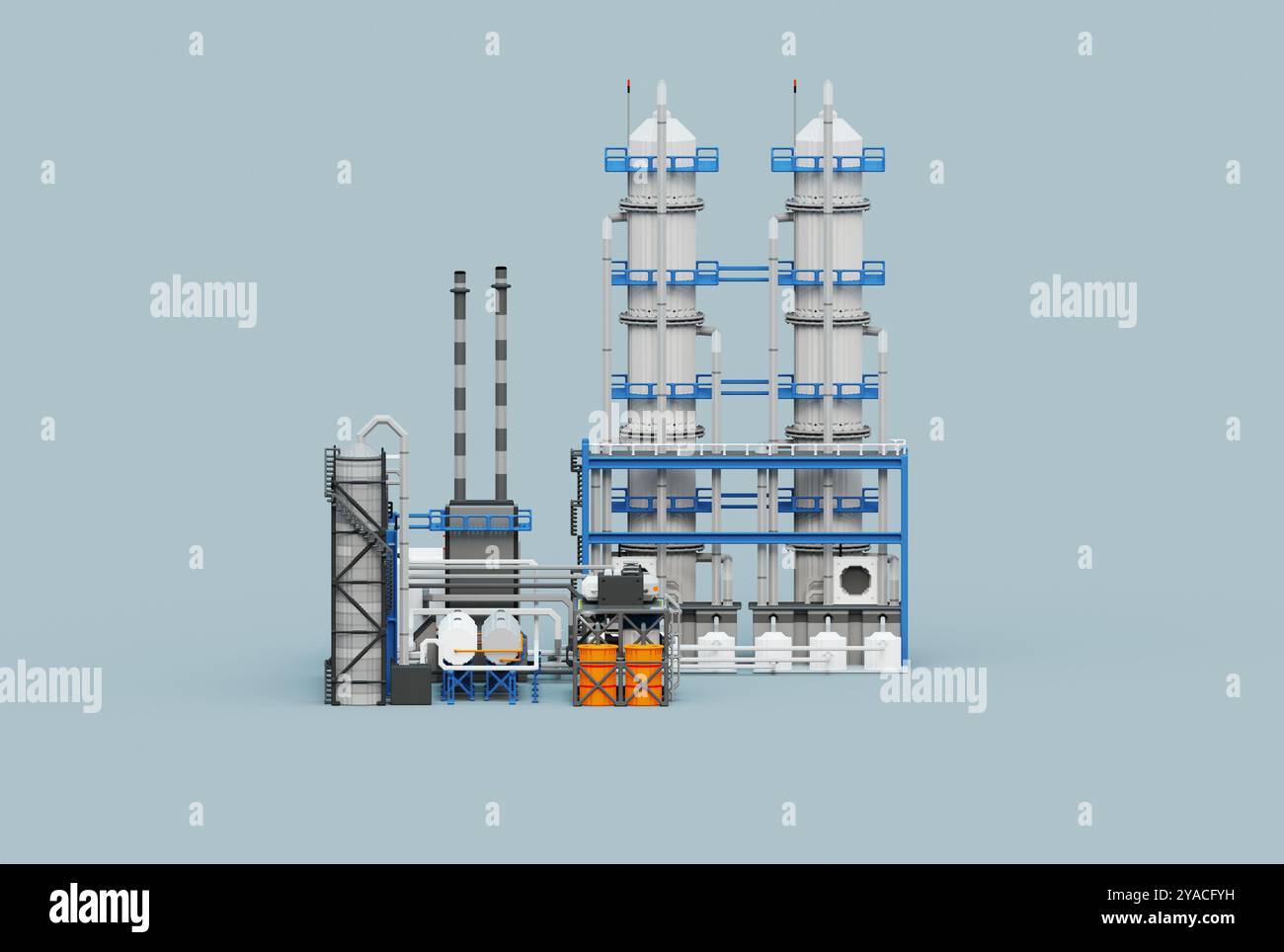 Crude oil refinery plant in isometric view. Stylized simplified ...