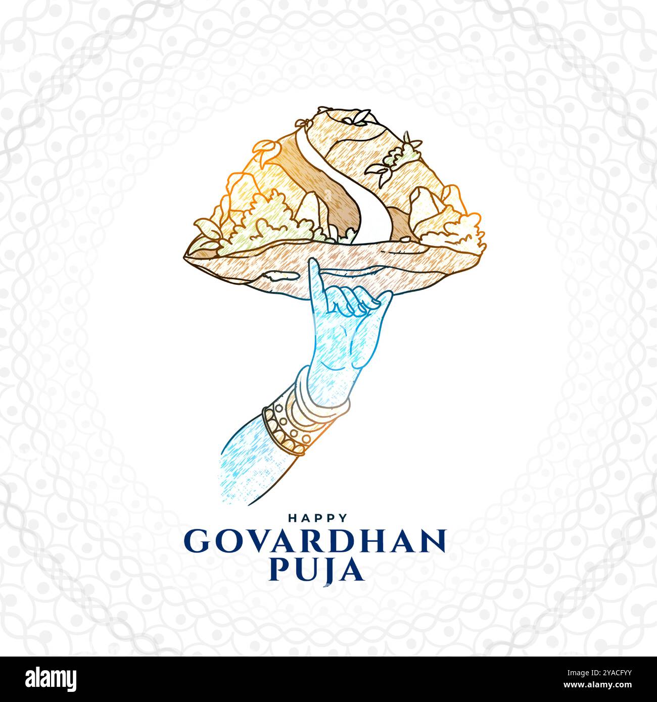 hindu religious govardhan puja festival background for devotion and joy ...