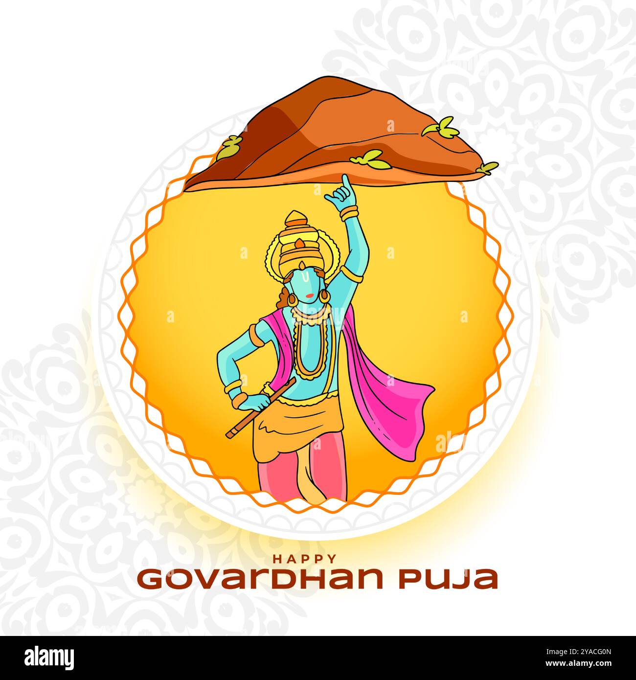 Govardhan parvat Stock Vector Images - Alamy