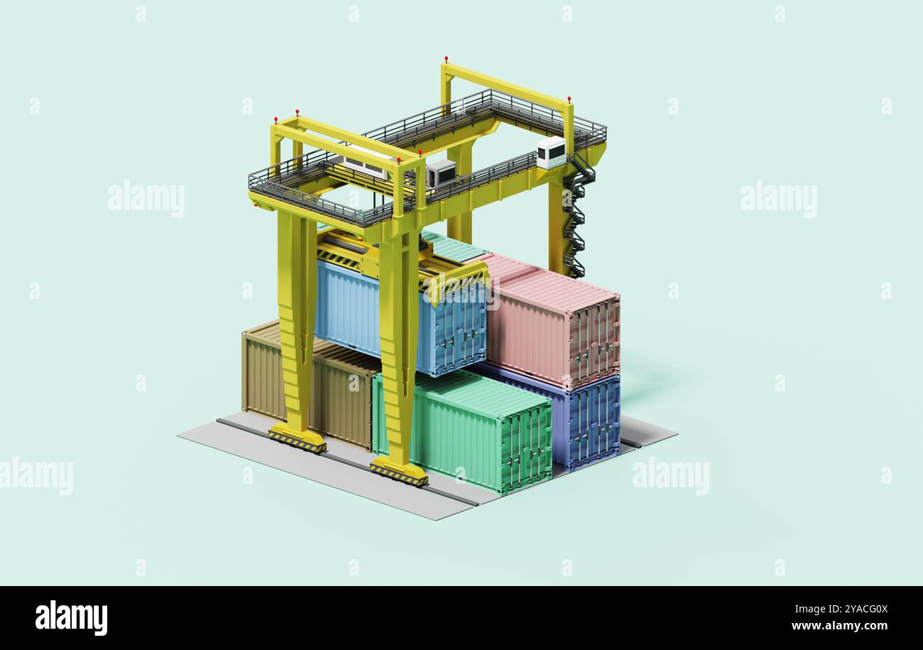 Gantry crane stacking container hi-res stock photography and images - Alamy