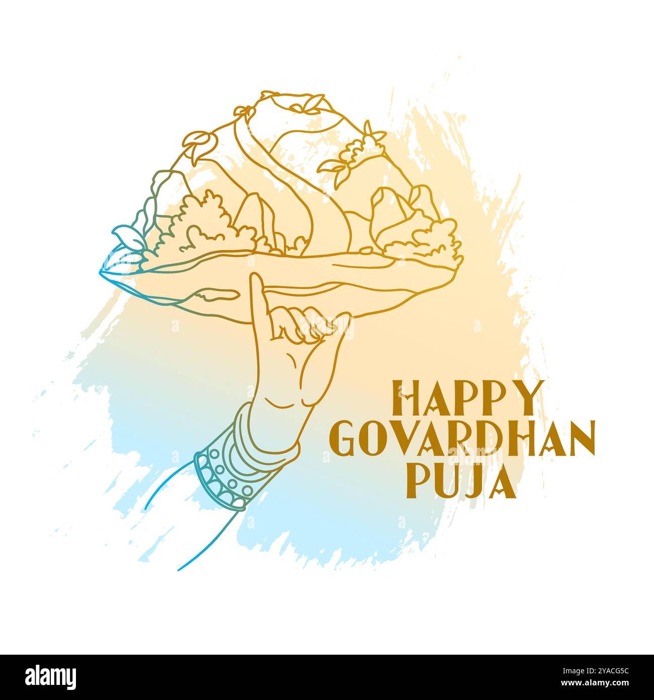 beautiful govardhan puja spiritual background for from lord krishna ...