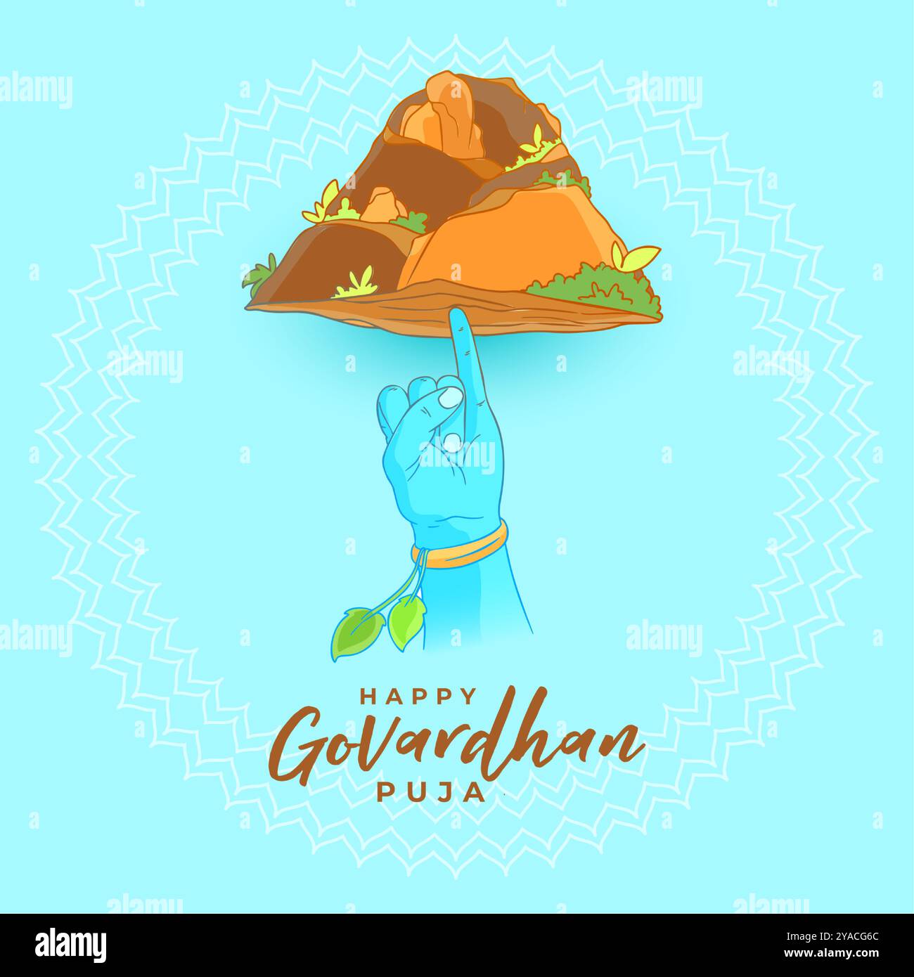 traditional govardhan puja celebration background for annakut ritual ...