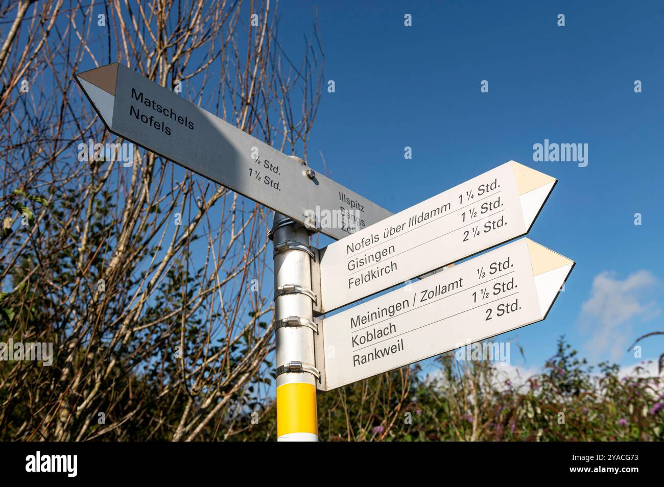 Illspitz Austria 19th September 2024. Direction signs for hikers ...