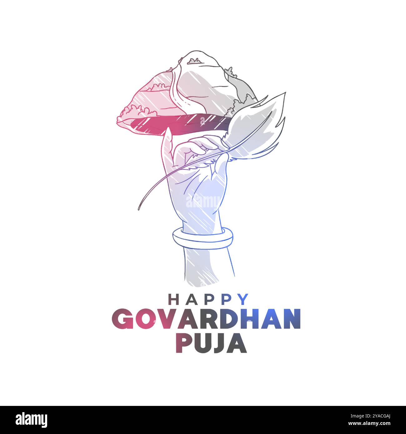 elegant happy govardhan puja card for divine and spiritual power vector ...