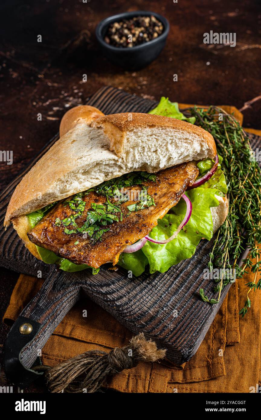 Turkish Street Food Balik Ekmek, fish sandwich with grilled mackerel ...
