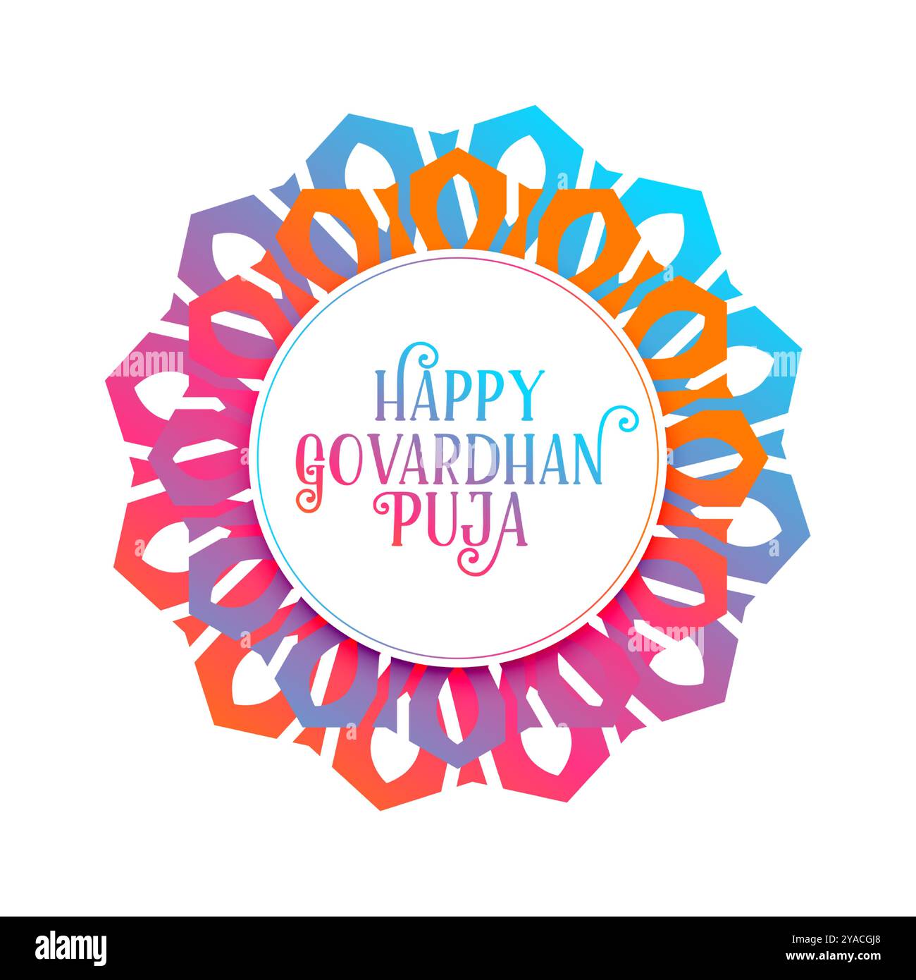 decorative happy govardhan puja background for annakut ritual vector ...