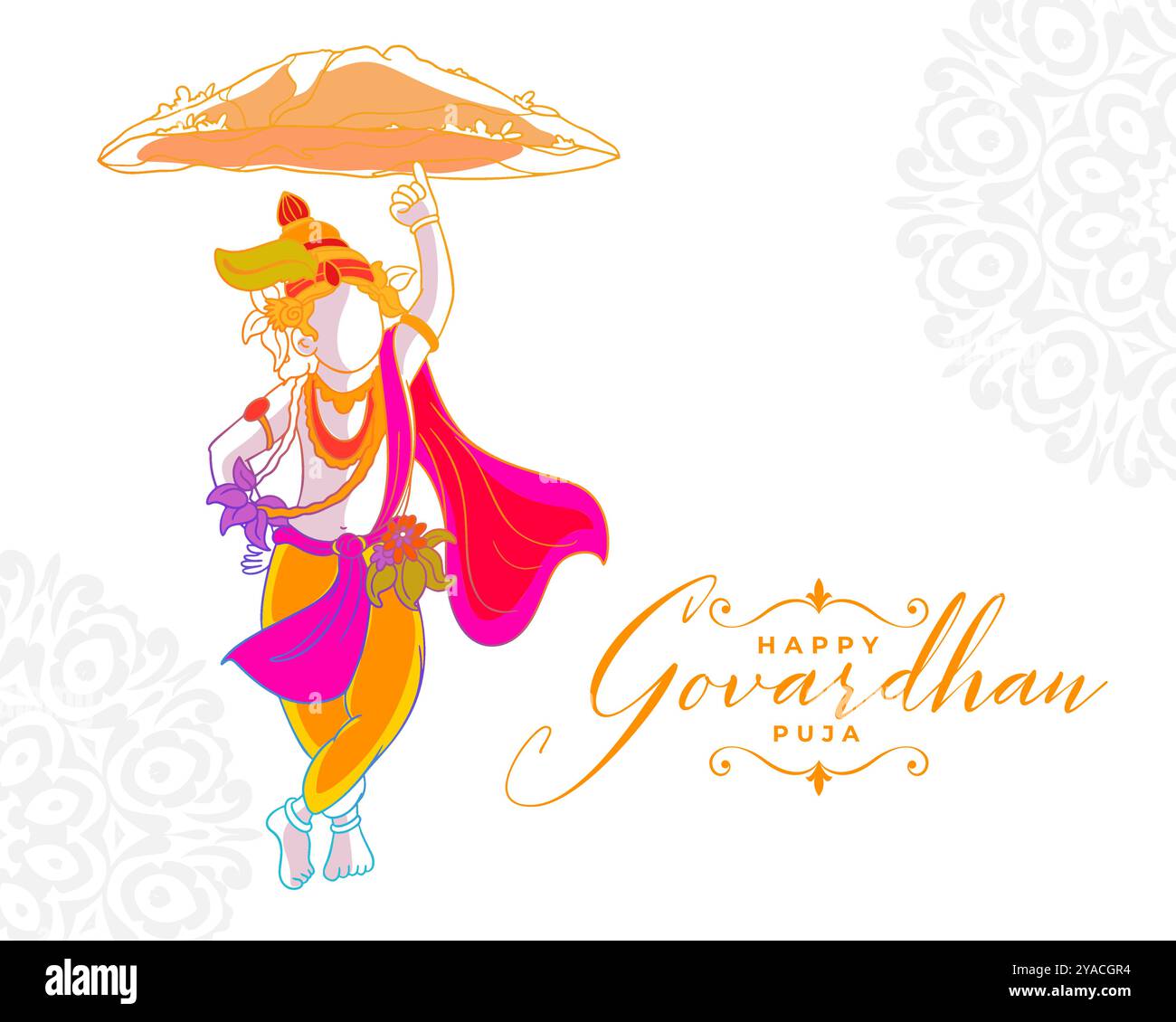 indian festival govardhan pooja celebration background for lord krishna ...