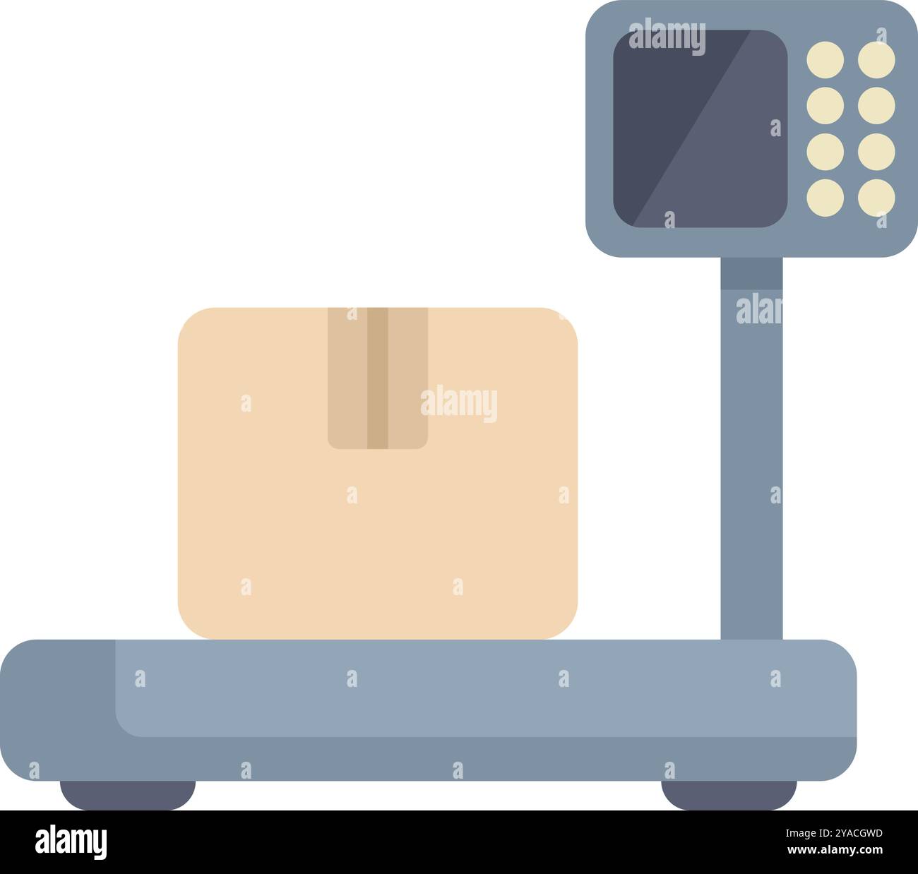 Digital scale weighing cardboard box, determining shipping cost and ...