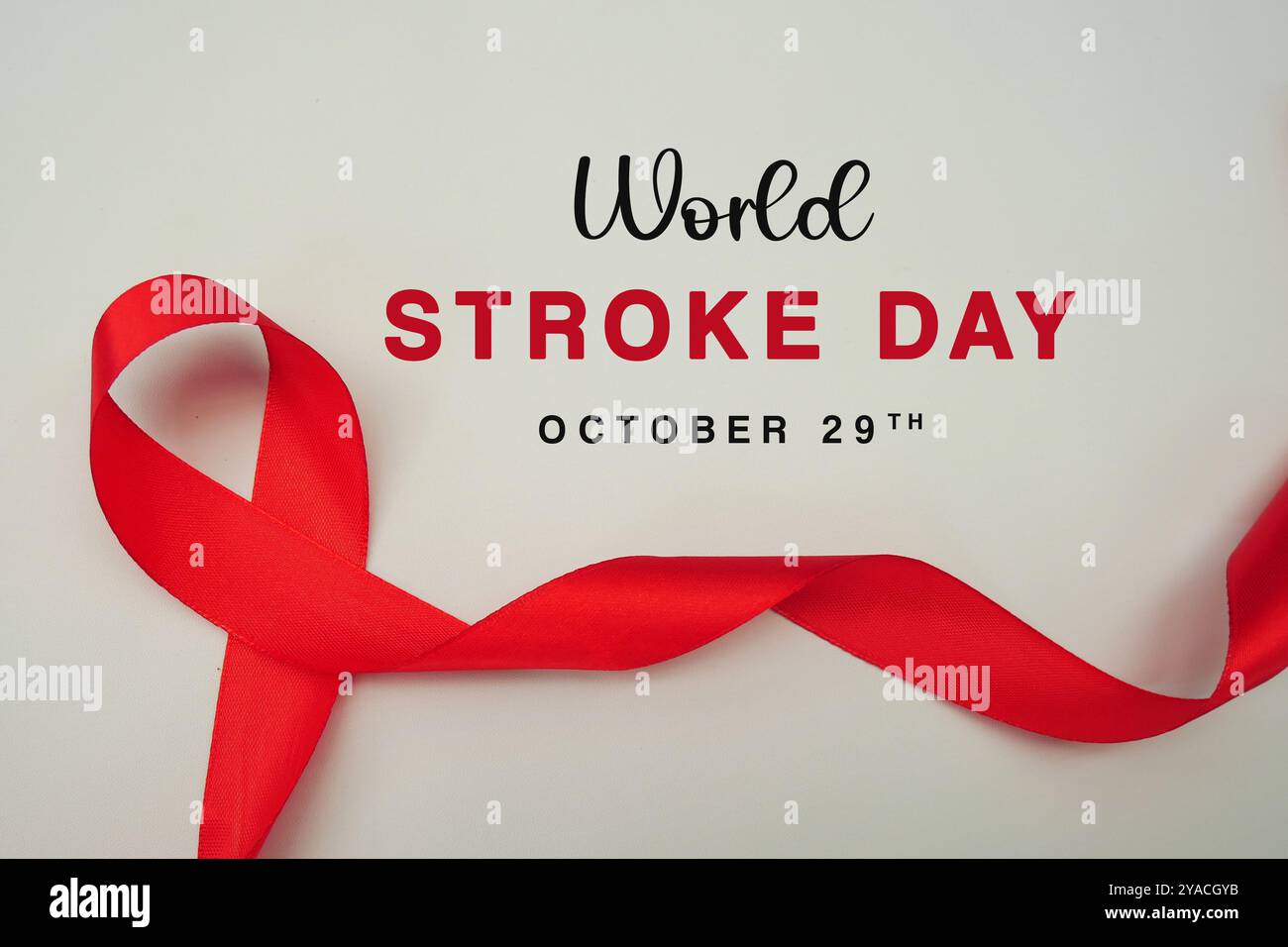 World Stroke Day. Red Ribbon. October is Aids and Stroke Awareness ...