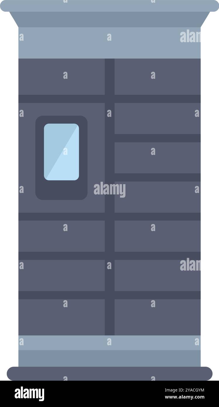 Modern parcel locker with electronic lock showing receiving box for ...