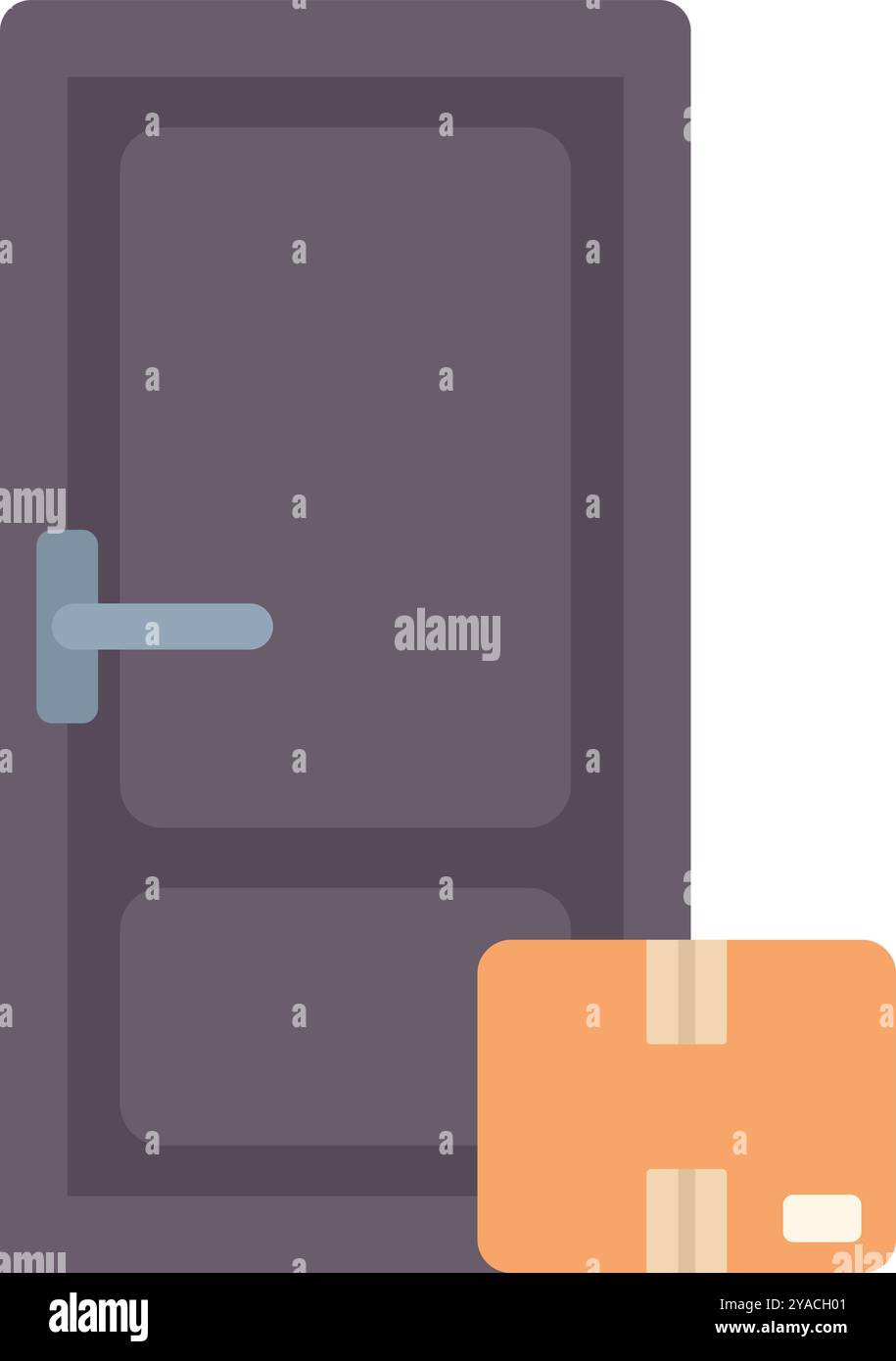 Cardboard parcel box is standing near a door, illustrating a home ...