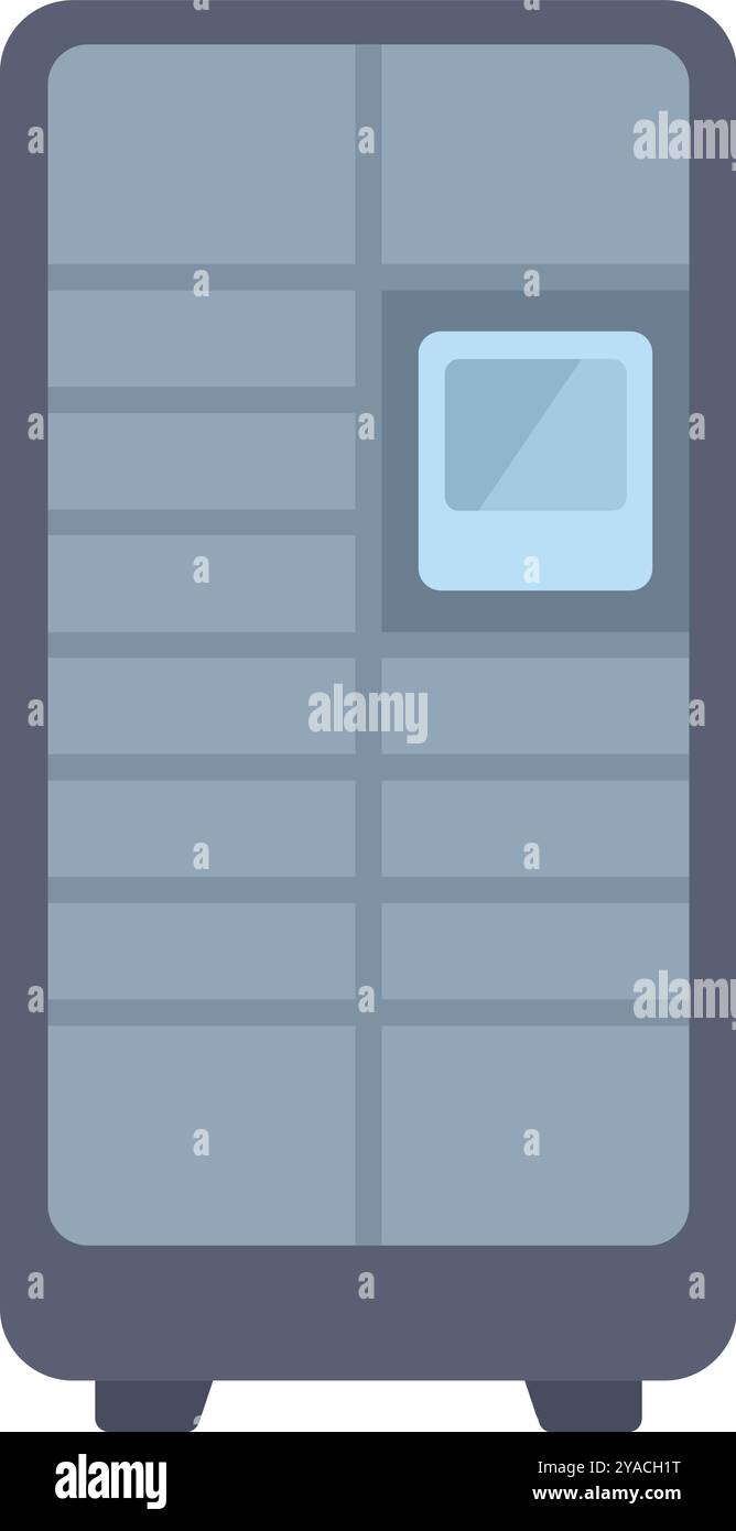 Server rack tower standing with multiple slots for data storage and ...