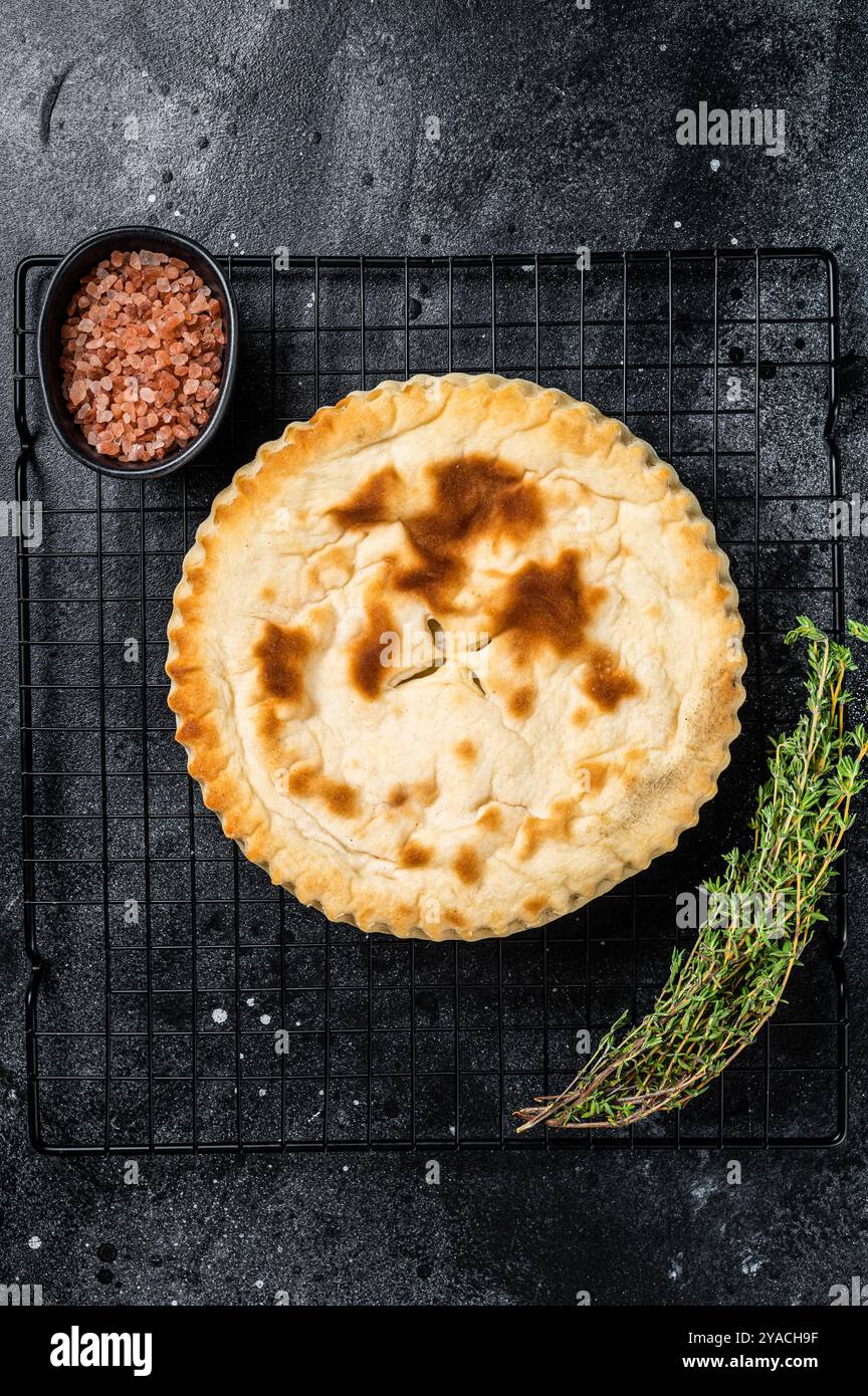 Kubdari Georgian Traditional Flat Bread Filled with Spiced Meat. Black ...