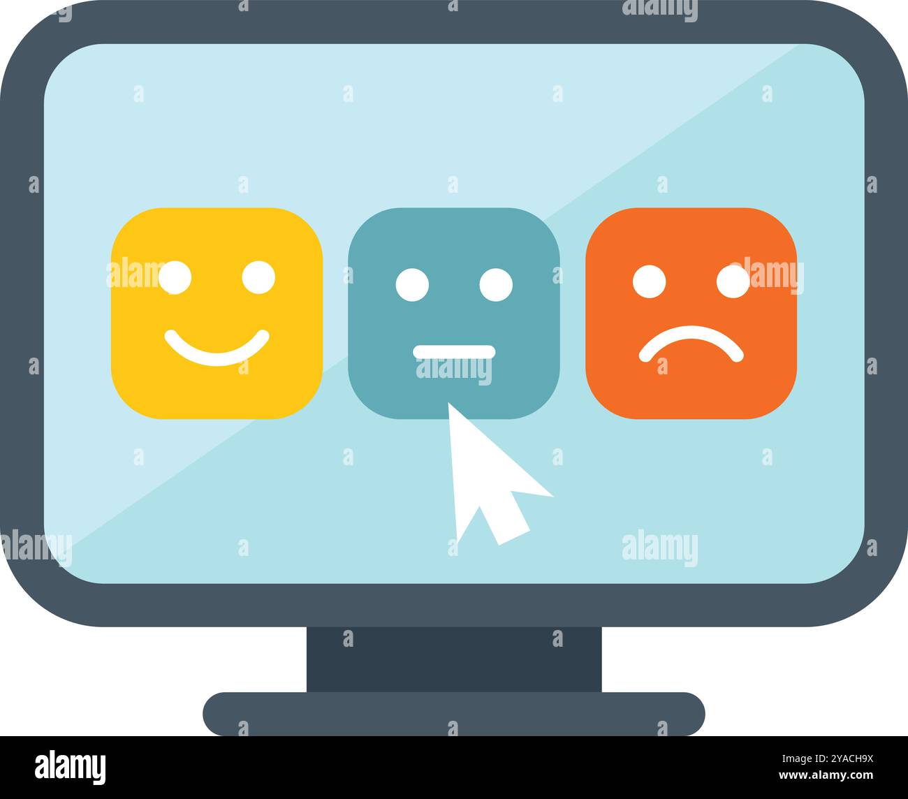 Computer screen displaying a customer satisfaction survey with a cursor ...