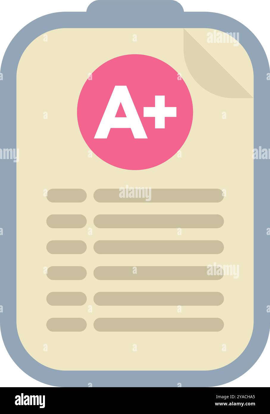 Clipboard showing a plus test result on paper with folded corner ...
