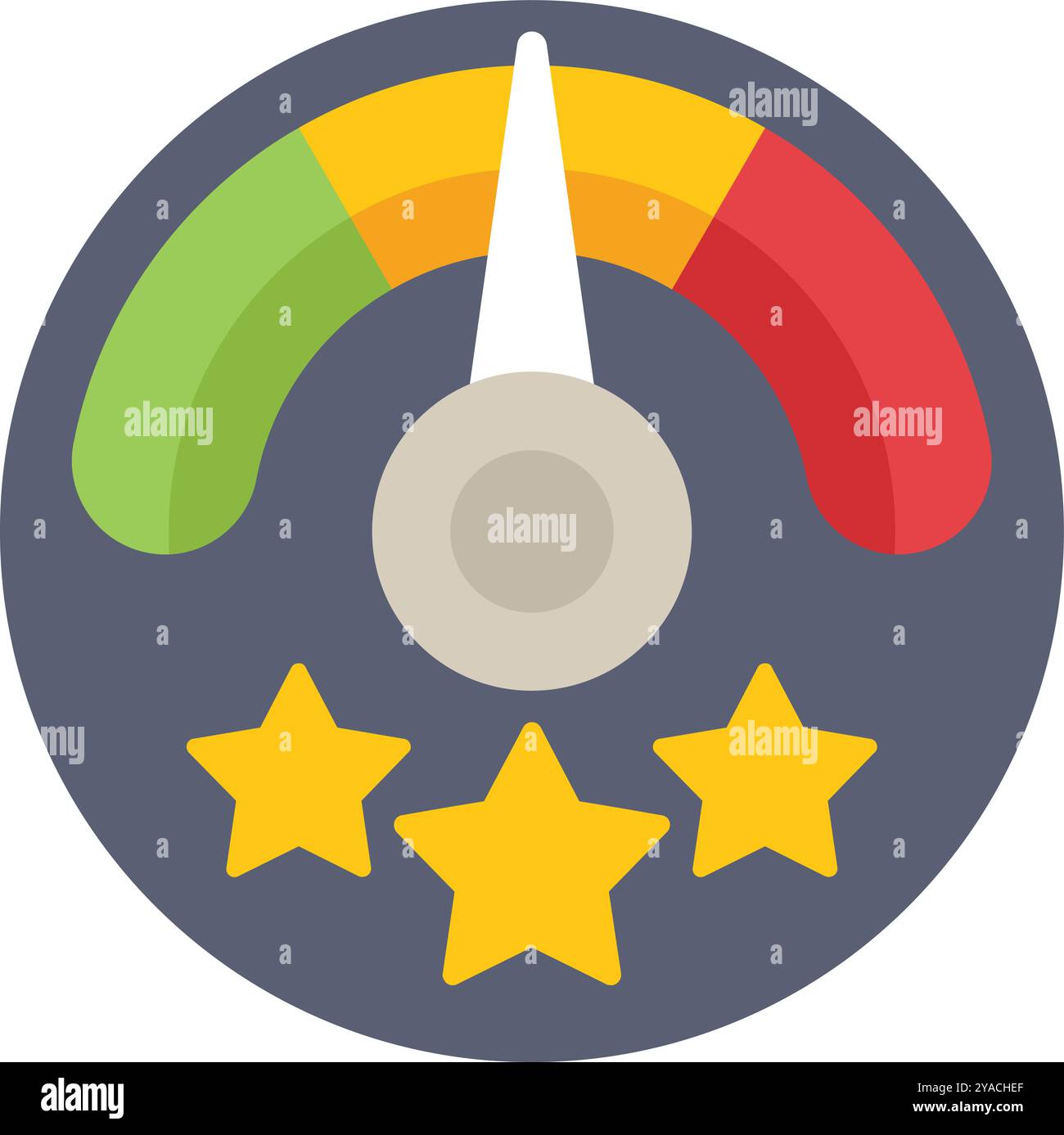 Speedometer with the needle pointing to the green zone, representing ...