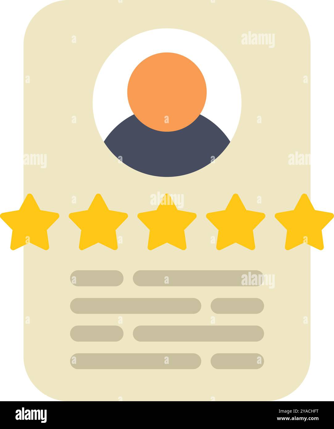 Five gold stars indicating customer satisfaction with a user profile ...