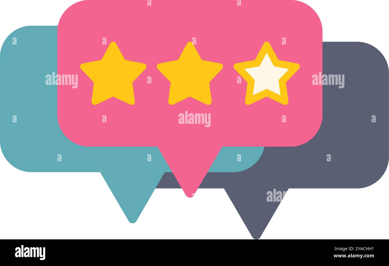 Three colorful speech bubbles illustrating a three star rating system Stock Vector Image & Art ...