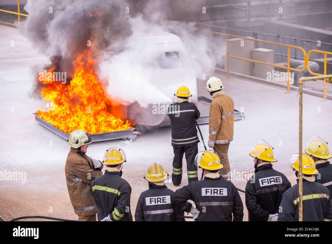 Fire safety training Stock Photo - Alamy