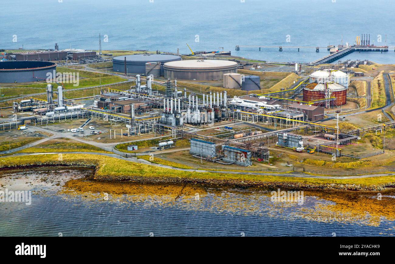 The Flotta Oil Terminal in Orkney, Scotland PHOTOS SIMON PRICE Stock ...