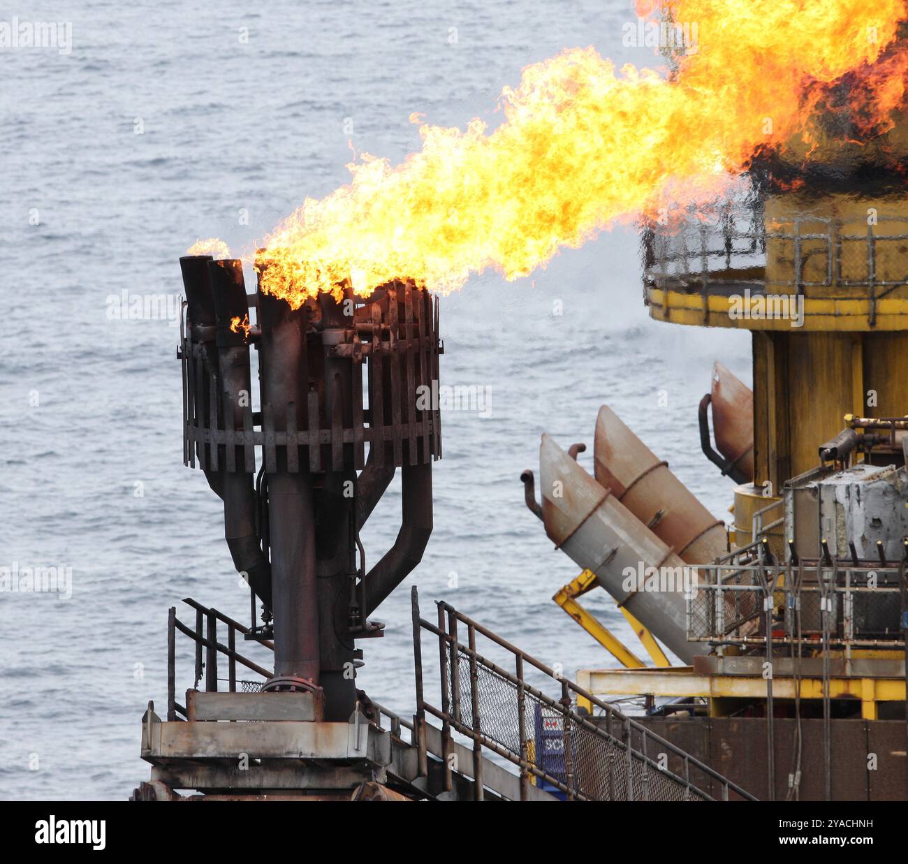 Flare on north sea oil rig Stock Photo - Alamy