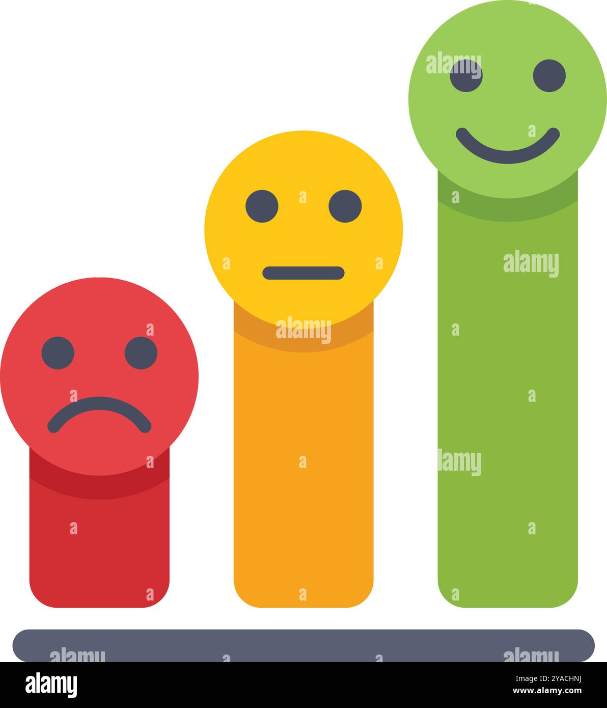 Colorful graph showing increasing customer satisfaction with happy face ...