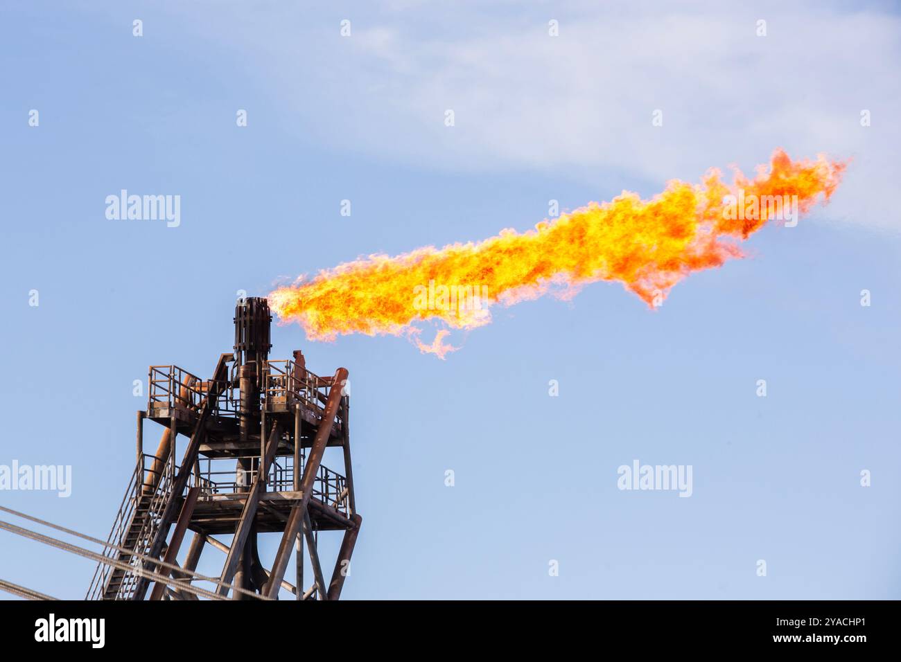 Flare on north sea oil rig Stock Photo - Alamy