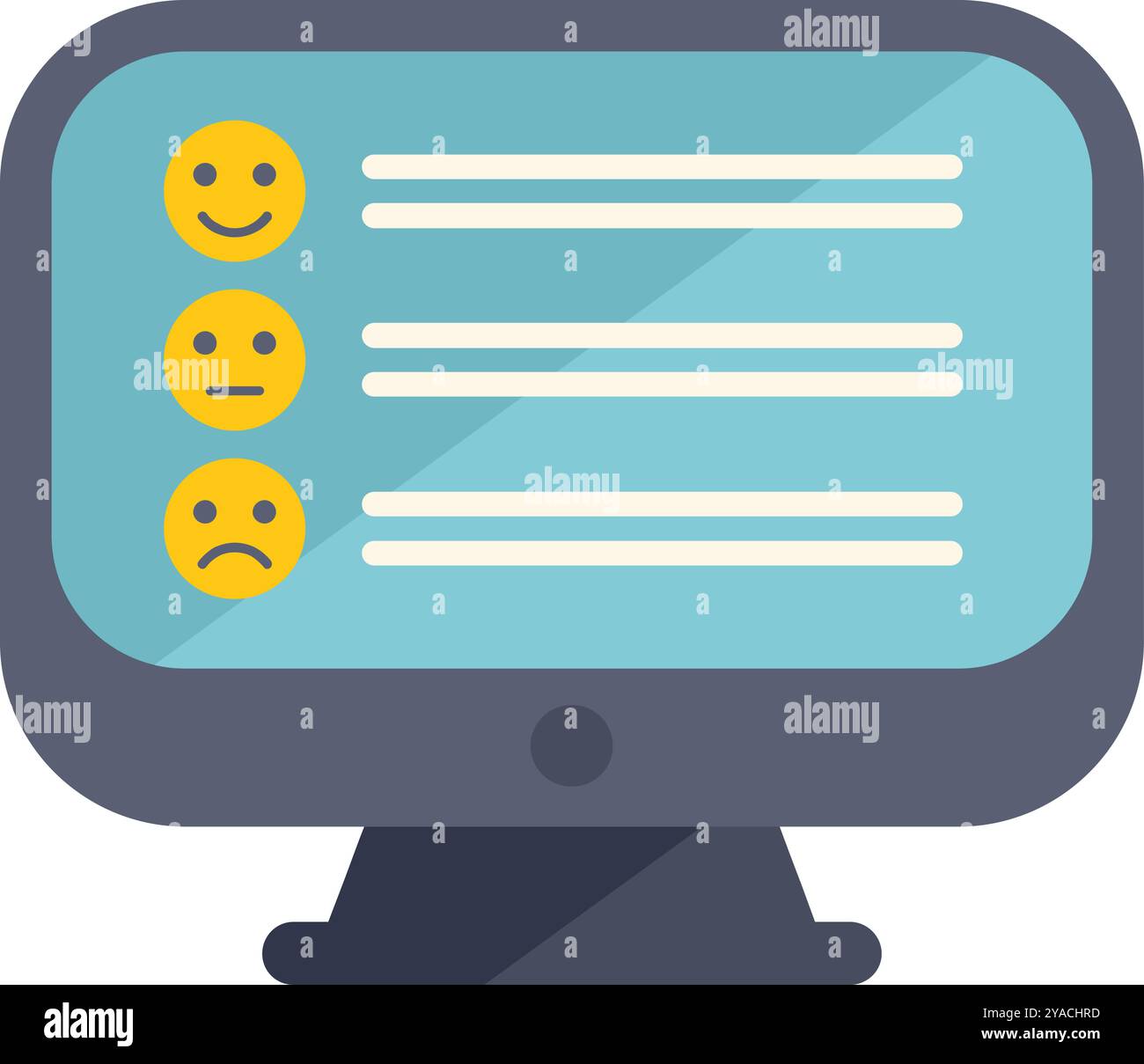 Computer screen displaying an online survey with emojis representing different levels of ...
