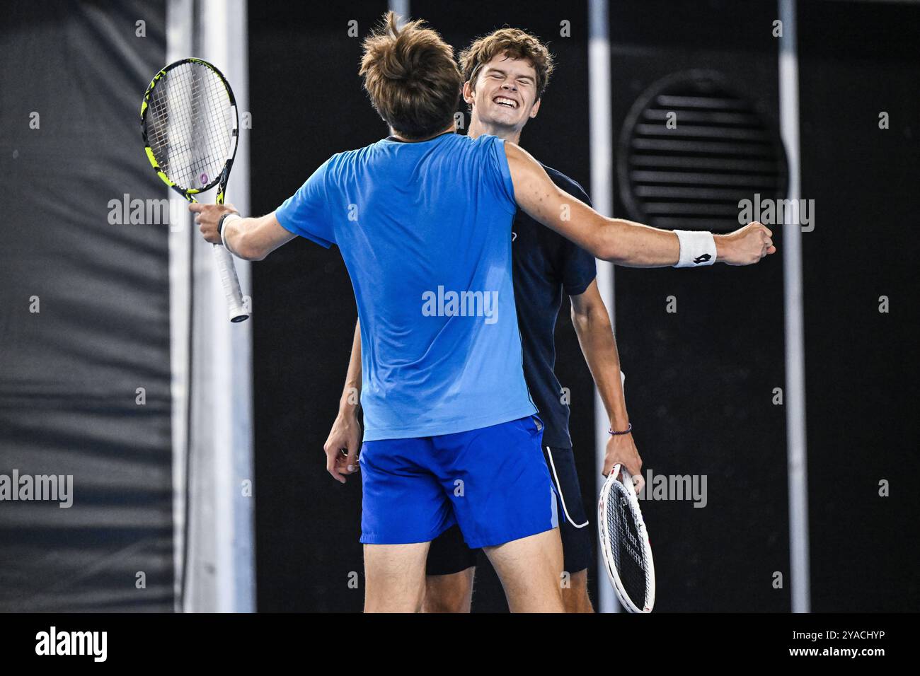 Antwerp, Belgium. 13th Oct, 2024. Belgian Raphael Collignon and Belgian ...