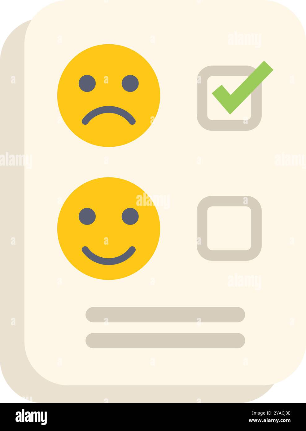 This vector illustration shows a customer satisfaction survey with a ...
