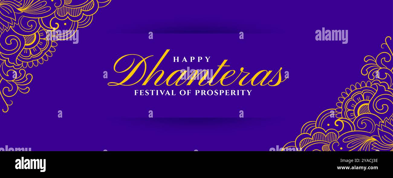 indian style happy dhanteras decorative banner pray for prosperity and ...
