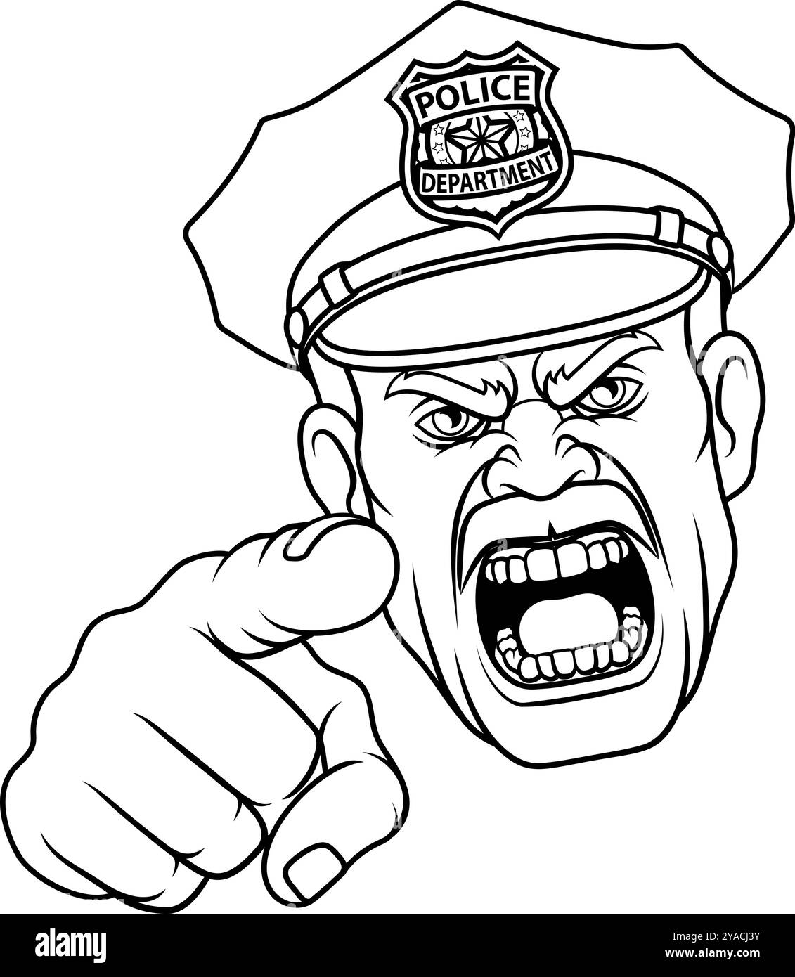 Policeman Angry Police Man Cartoon Character Cop Stock Vector Image ...
