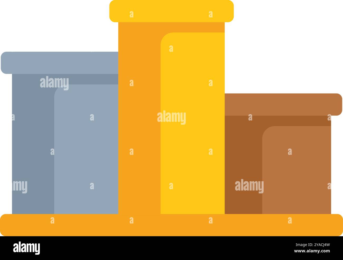 Empty winners podium with gold, silver and bronze steps for awarding ...